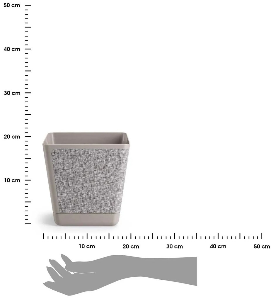 PLASTOVÝ KVĚTINÁČ PILEA TX 18X18 CM BÉŽOVÁ