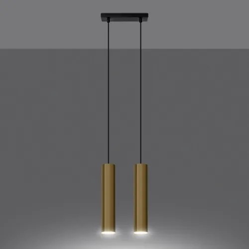 Závěsná lampa SOLLUX LAGOS 2 leštěné zlato GU10 2x10W bez žárovky SL.1241