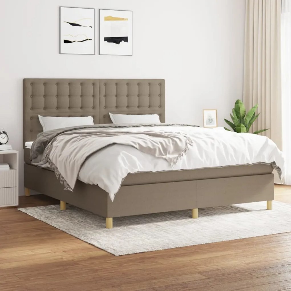 Box spring postel s matrací taupe 160x200 cm textil 3142669