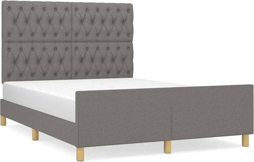 Postel bez matrace tmavě šedá 140 x 200 cm textil 3125301