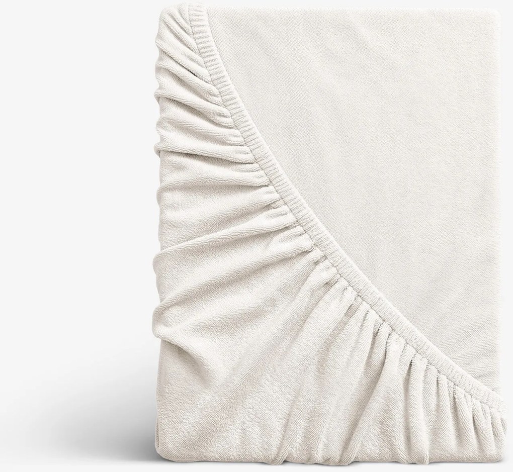 Goldea froté elastické prostěradlo - smetanové 180 x 200 cm