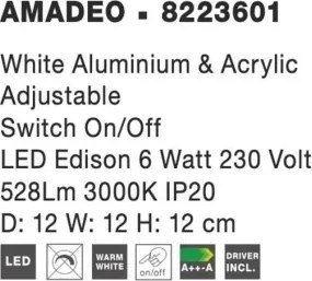 Nástěnné LED svítidlo NOVA LUCE AMADEO 6W 3000K 8223601
