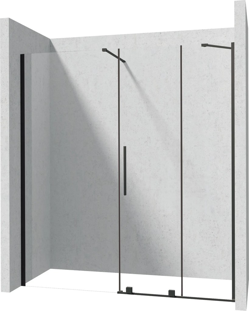 Deante Sprchová zástěna Walk-in Prizma, posuvná - KTJ N32R 120 cm, černá - bez vaničky