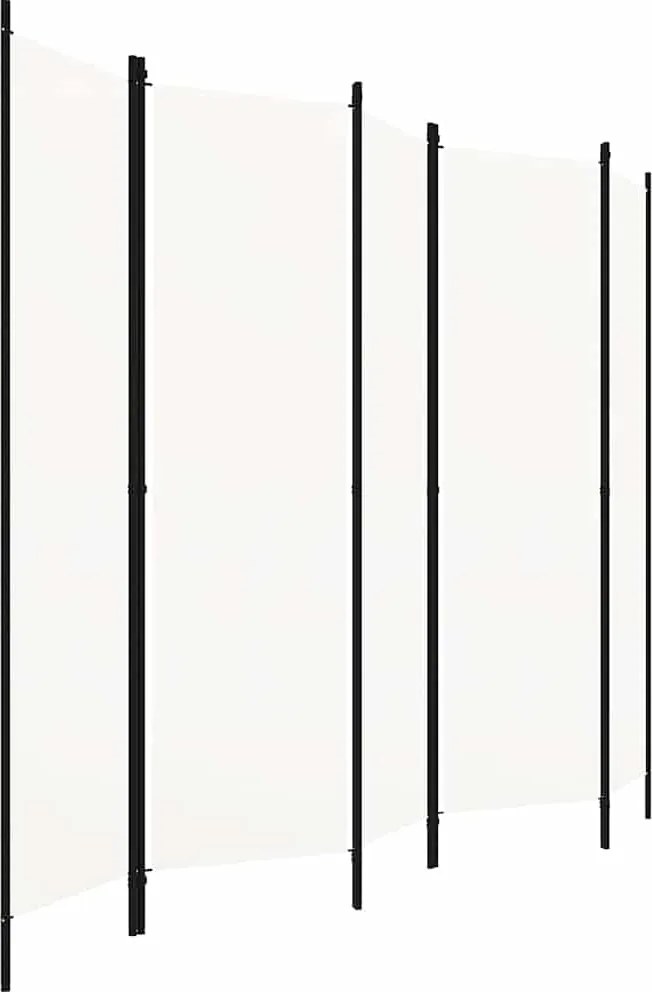 5dílný paraván bílý 250 x 180 cm 320723