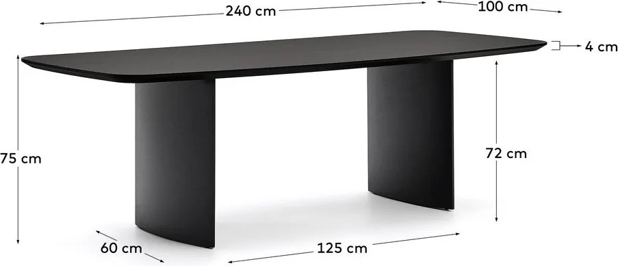 Jídelní stůl v dekoru ořechu 100x240 cm Litto – Kave Home