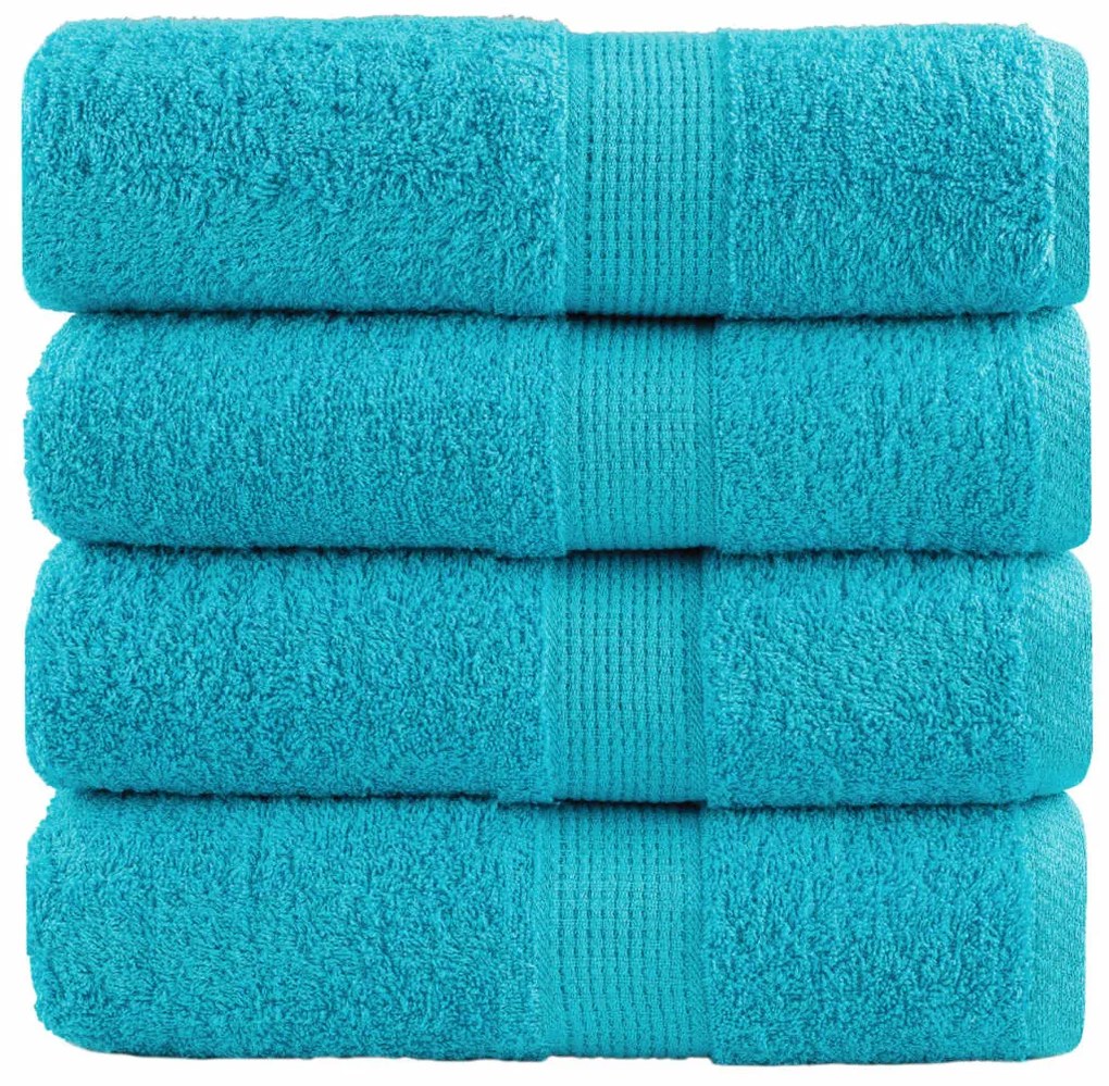 Premium ručníky SOLUND 4 ks tyrkysové 30 x 50 cm 600 g/m² 137447