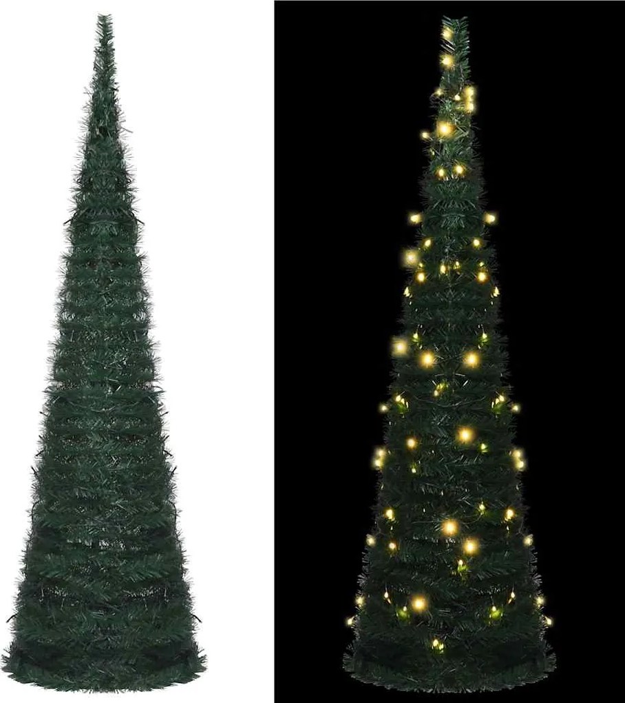 Pop-up umělý vánoční stromek s LED osvětlením zelený 210 cm 321525