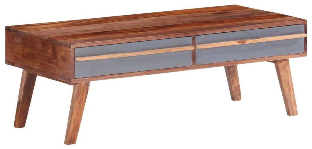 Konferenční stolek šedý 110x50x40 cm masivní sheeshamové dřevo - Default Title