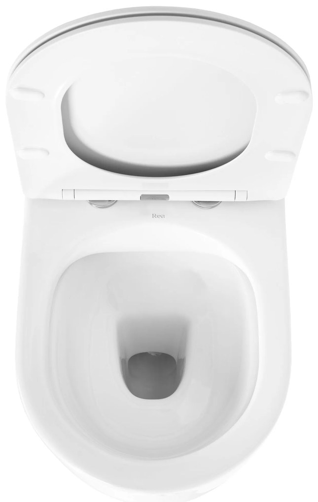 Rea Oliver, závěsná WC mísa Rimless se sedátkem s pomalým dopadem, bílá, REA-C6509