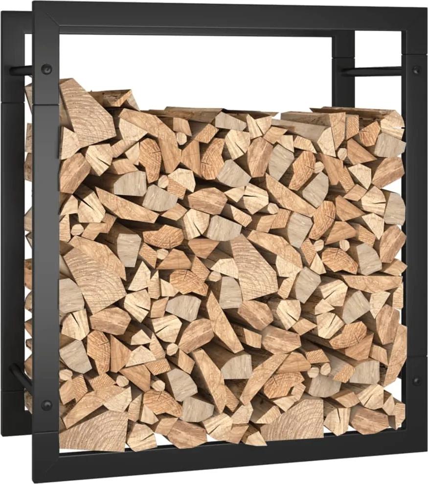 vidaXL Stojan na palivové dřevo matný 50 x 28 x 56 cm ocel [350304] Barva: Černá