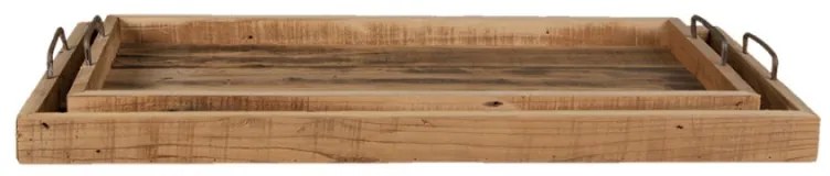 Sada 2ks dřevěný servírovací podnos – 81x35x9 / 70x30x8 cm