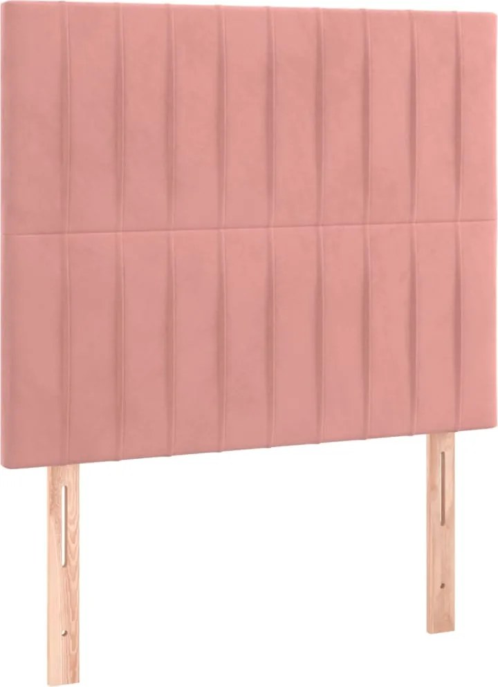 Box spring postel s matrací a LED růžová 80 x 200 cm samet 3136214