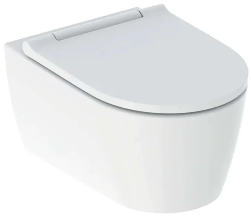 Geberit ONE - Závěsné WC se sedátkem SoftClose, TurboFlush, matná bílá/lesklý chrom 500.202.JT.1