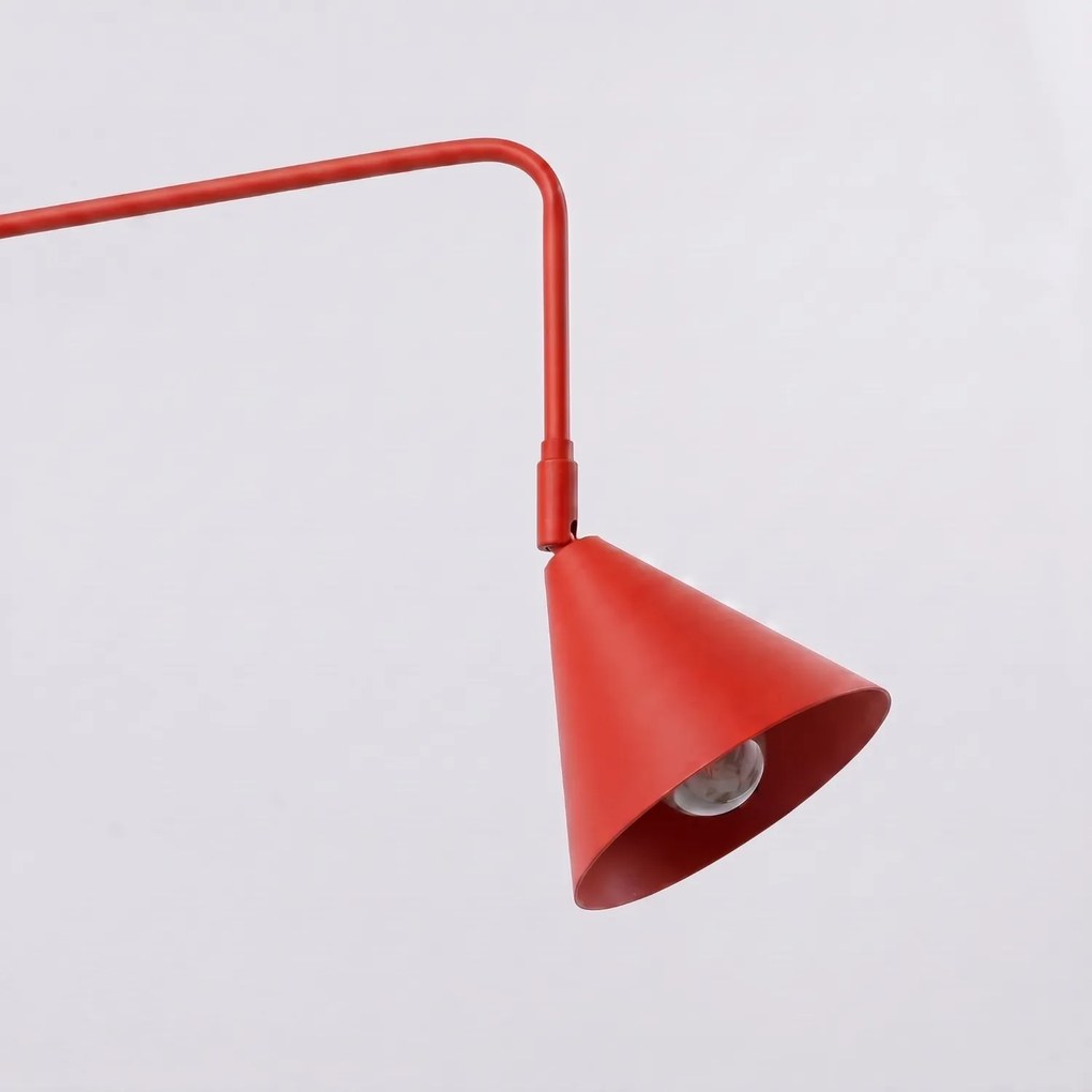 Sollux Lighting Nástěnné svítidlo NOX 2 červené s vypínačem