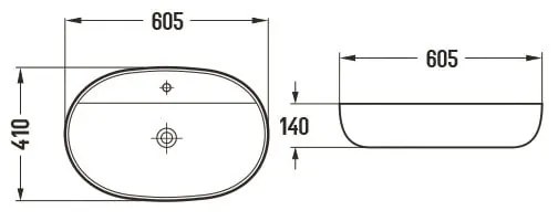 Mexen Adel, umyvadlo na desku 60 x 41 cm, bílá, 22166000