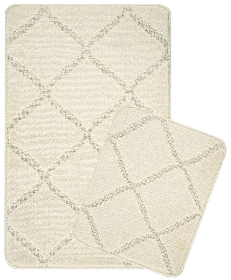 Krémové koupelnové předložky v sadě 2 ks 50x80 cm Cizgili – Foutastic