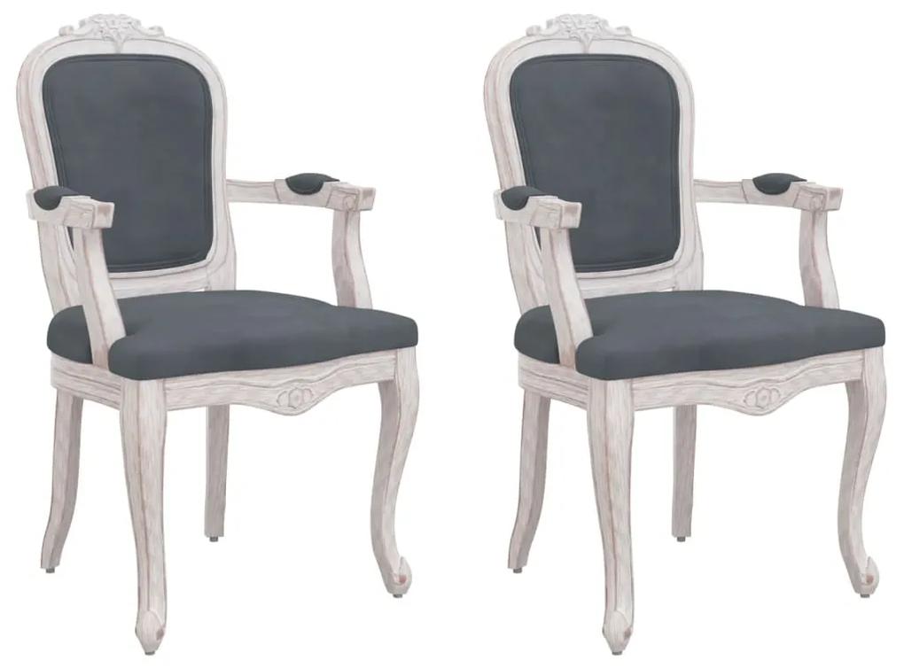vidaXL Jídelní židle 2 ks tmavě šedé 62 x 59,5 x 100,5 cm samet
