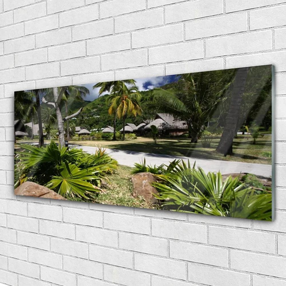 akrylový obraz Listy Palmy Stromy Příroda 125x50 cm