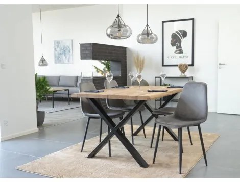 Jídelní židle STOCKHOLM šedý samet, černá podnož House Nordic 1001119