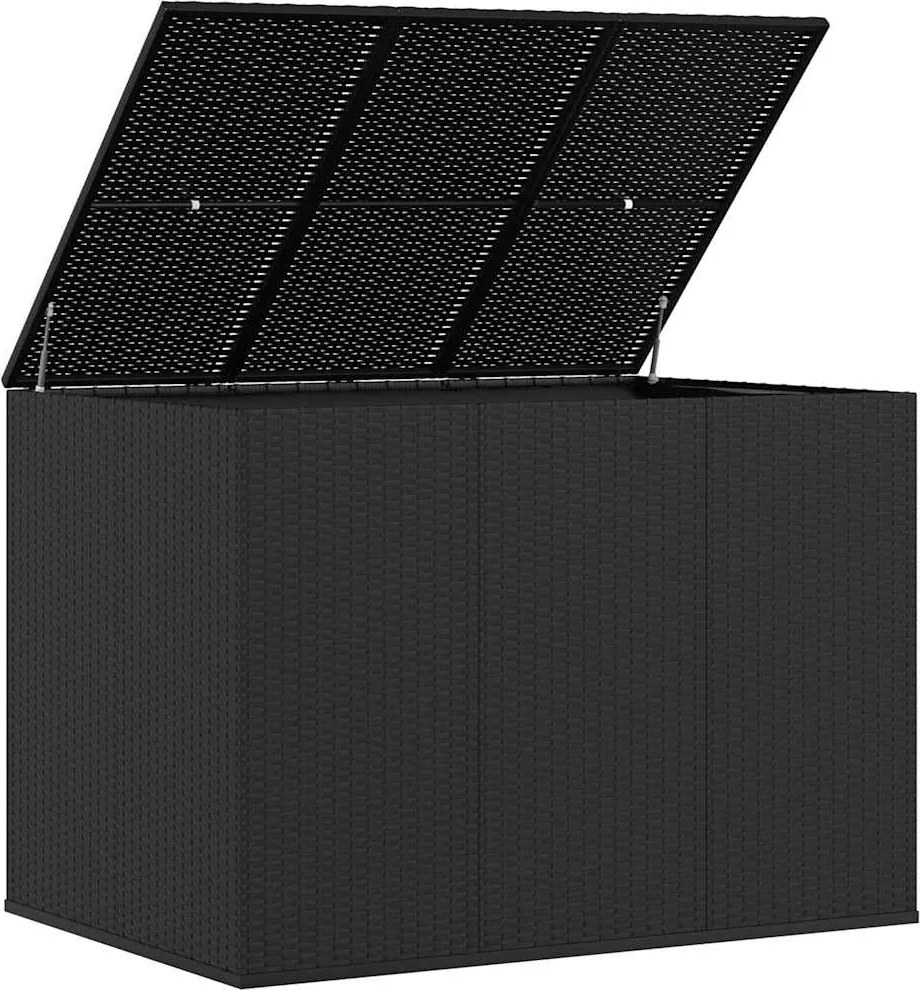 Zahradní úložný box PE ratan 145 x 100 x 103 cm černý 317229