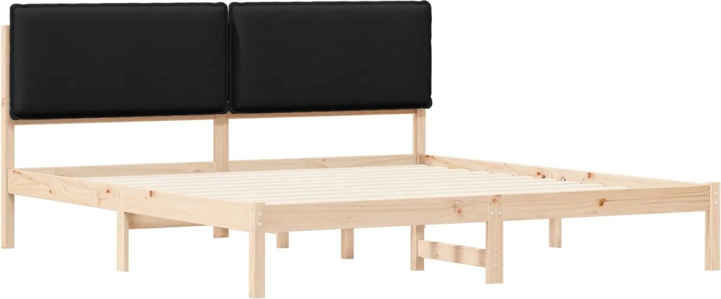 Rám postele s čalouněným čelem Černý 200 x 200 cm 3405559