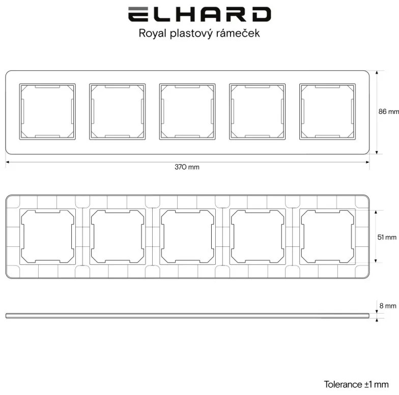 Elhard Pětirámeček Royal, bílý YK3105W