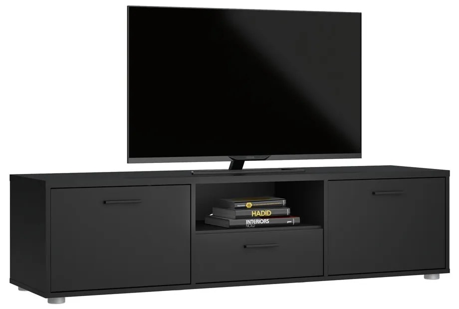 Černý TV stolek 147x38 cm Media – Tvilum