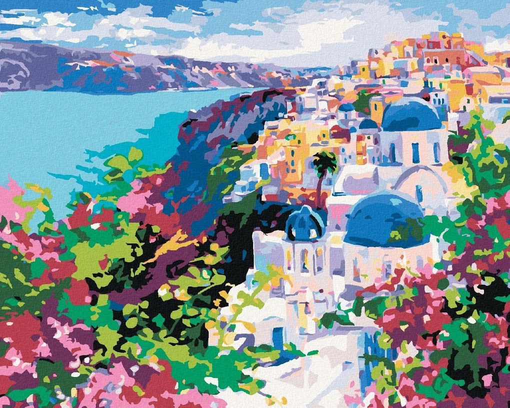 zuty zuty - malování podle čísel - santorini, 40x50 cm, plátno+rám