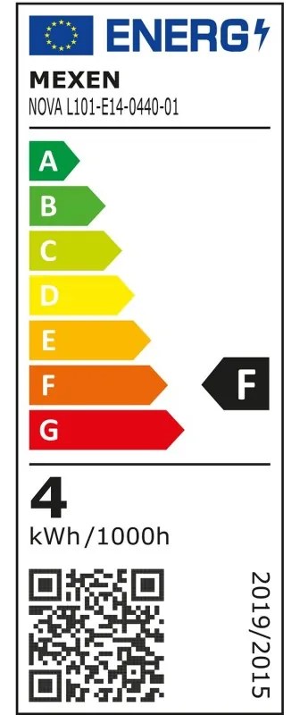 Mexen Nova, LED žárovka E14, G45, 4W, neutrální - 4000K, 420 lm - L101-E14-0440-01