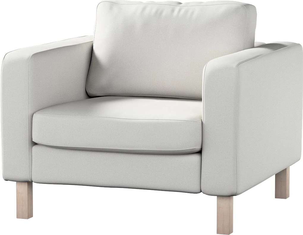 Potah na křeslo IKEA Karlstad, krátký barva šedá látka pletený vzor