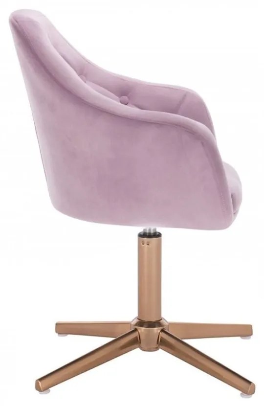 LuxuryForm DESIGN Otočné křeslo ANDORA VELUR na zlatém kříži - levandule