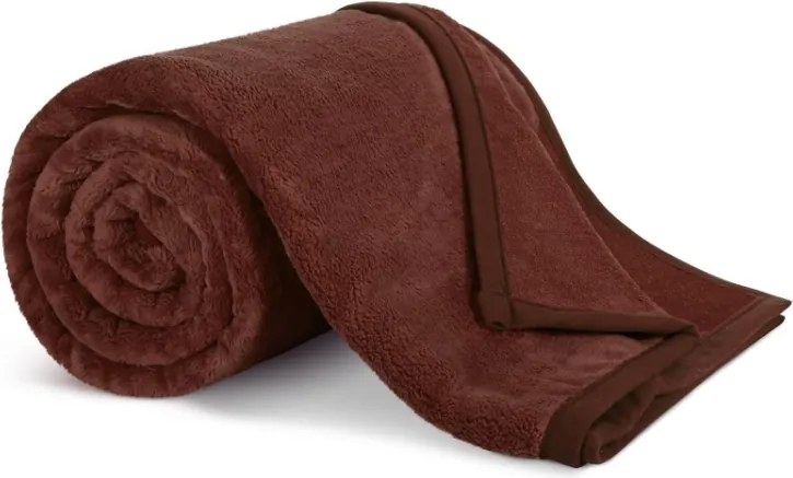 Bellatex Přikrývka Korall micro jednolůžko 150x200 cm tm. Hnědá