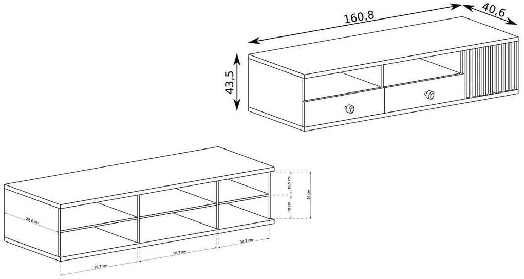 Casarredo - Komfort nábytek Obývací stěna, sestava BARBUS dub artisan/černá