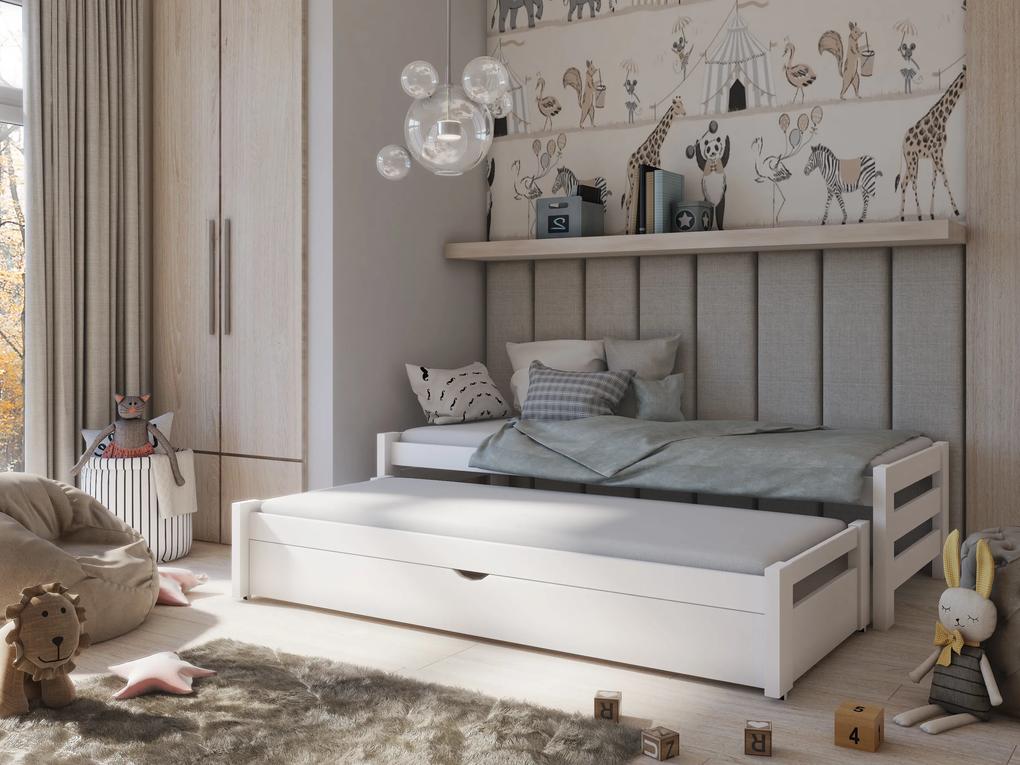 Dětská postel 80 cm ANISSA (s roštem a úl. prostorem) (bílá). 1013001