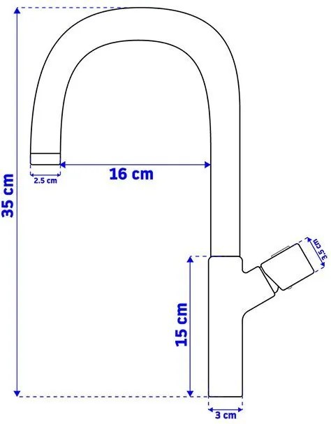 Rea SALTO - Vysoká umyvadlová baterie, černá, REA-B6351