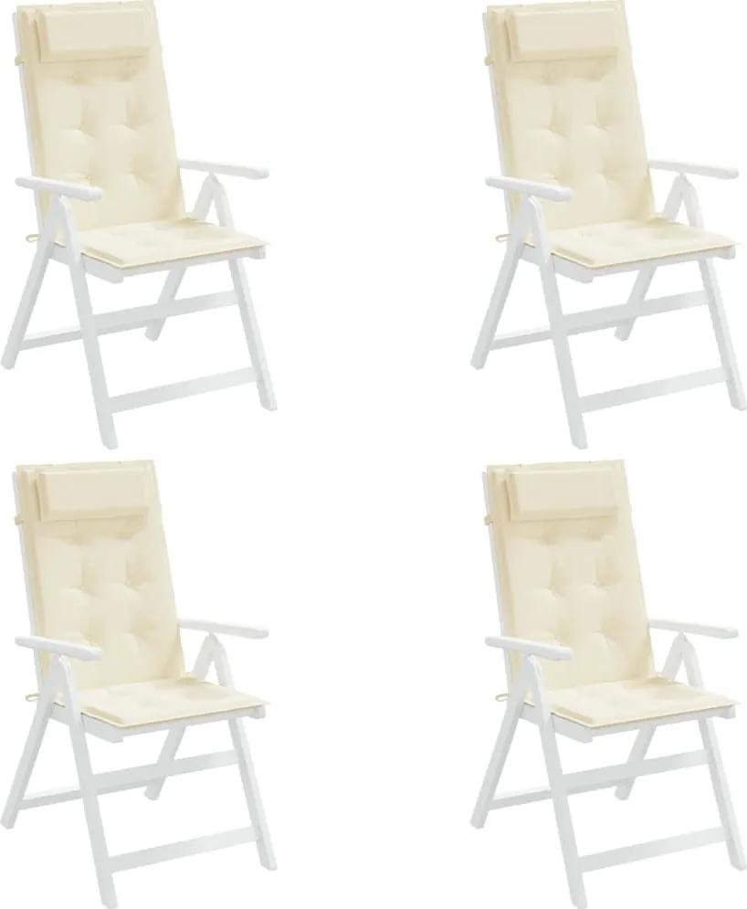 vidaXL Podušky na židli s vysokým opěradlem 4 ks oxford [361881] Barva: Vzor šedá kostka