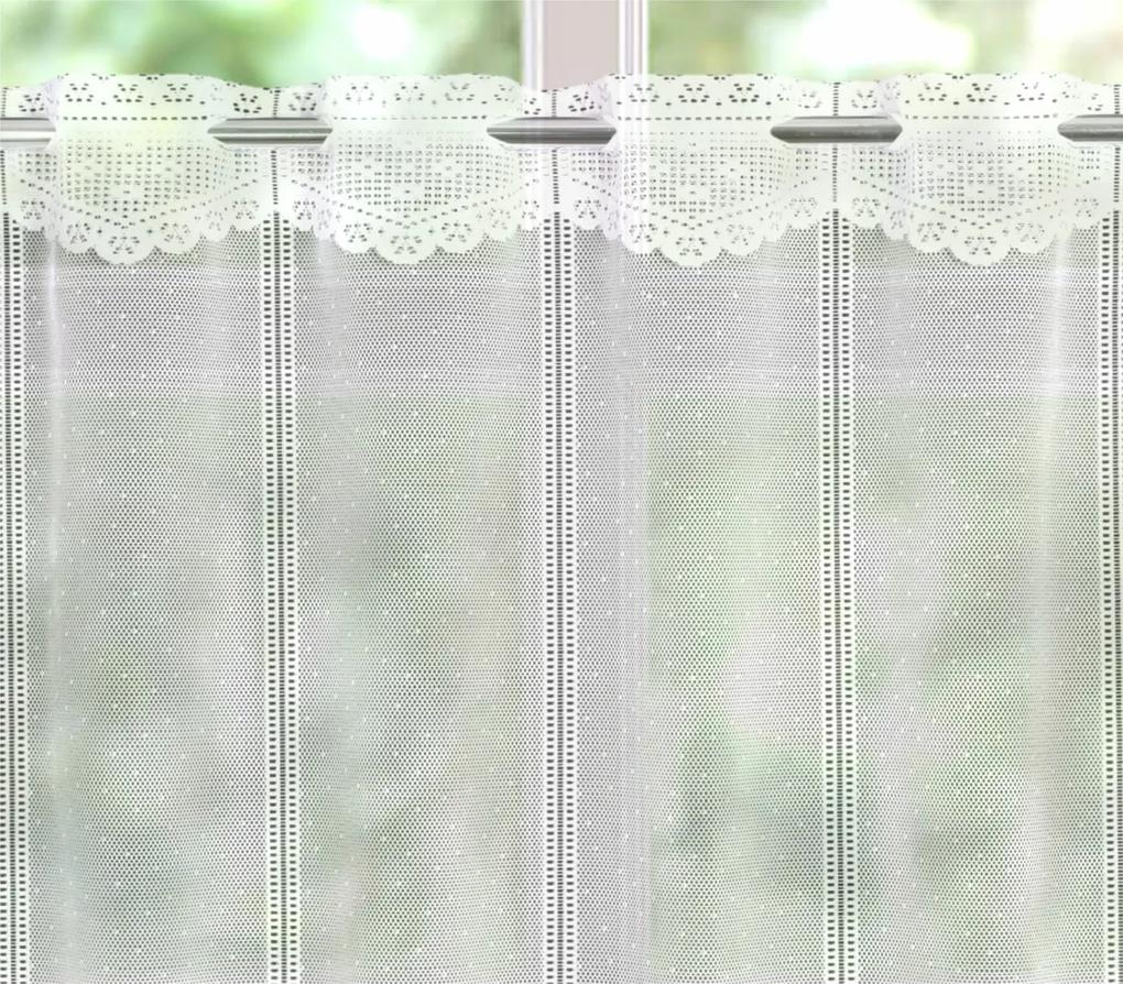 Záclona žakárová, Eva vitrážka metráž, bílá 60 cm