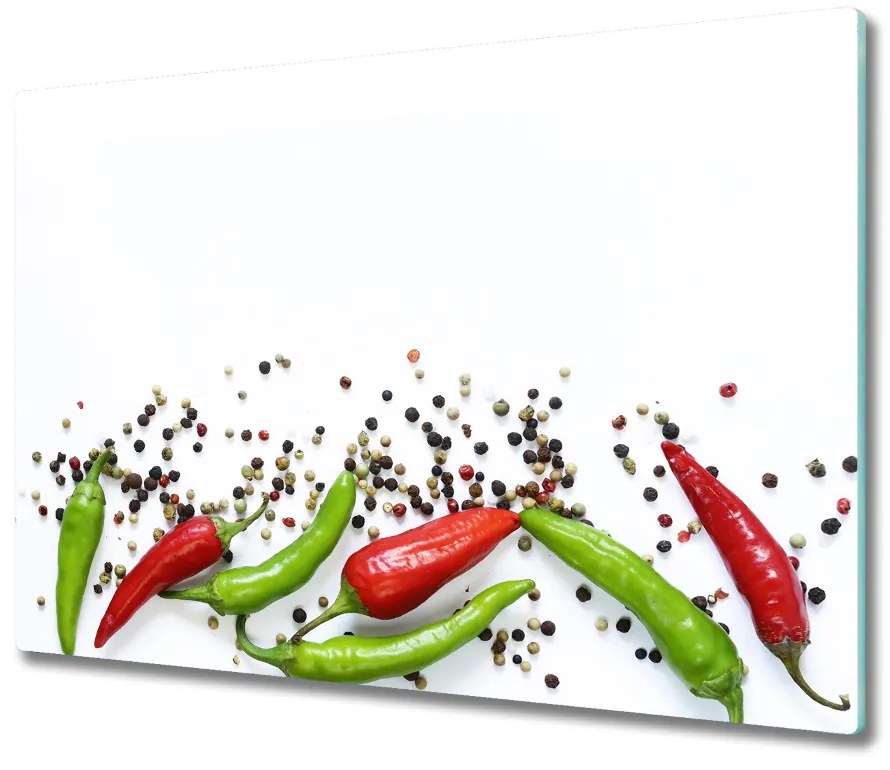 Skleněná krájecí deska Chilli papričky 60x52 cm