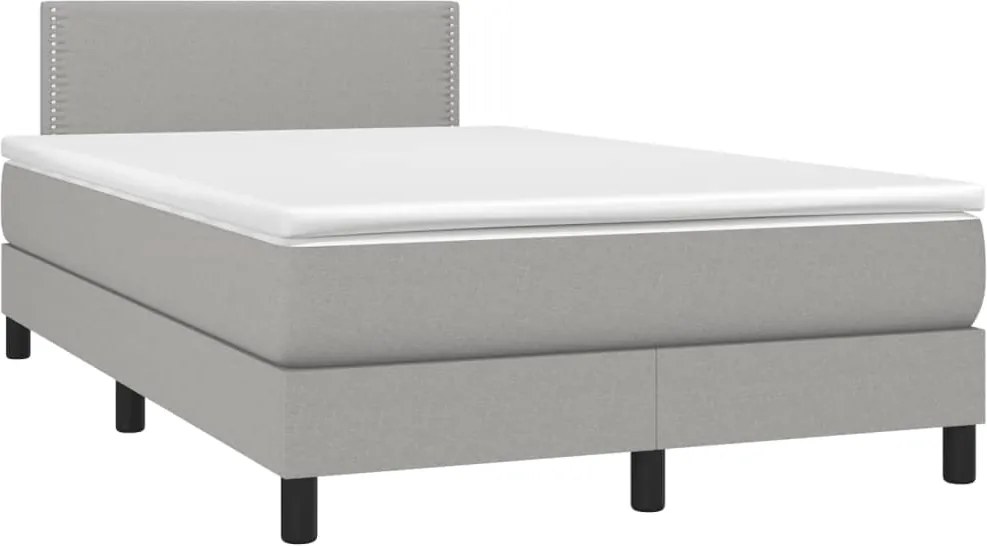 Box spring postel s matrací a LED světle šedá 120x190 cm textil 3270032