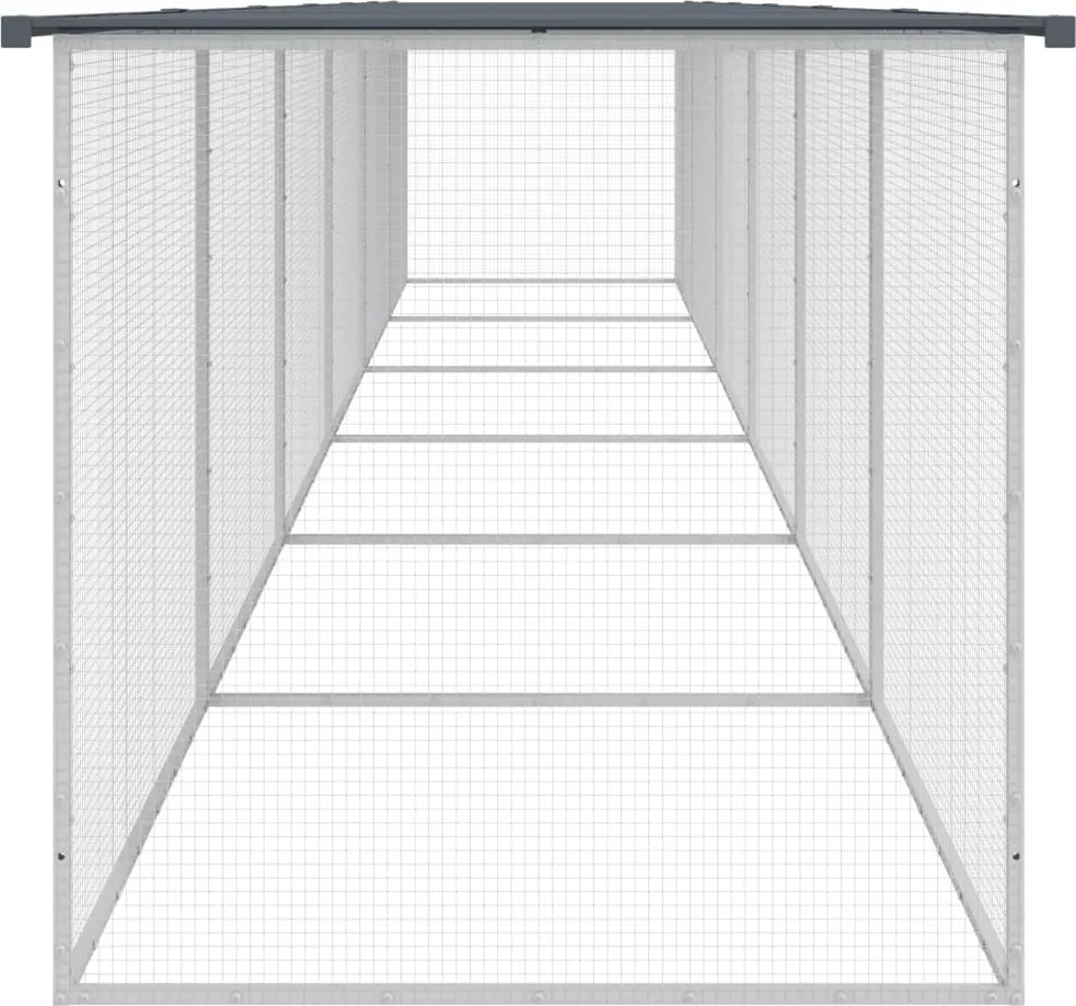 Klec pro kuřata se střechou antracitová 603 x 98 x 90 cm ocel 3189051