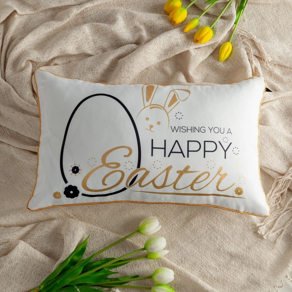 VELIKONOČNÍ DEKORAČNÍ POVLAK NA POLŠTÁŘ EASTER48 30X50 CM VZOROVANÁ