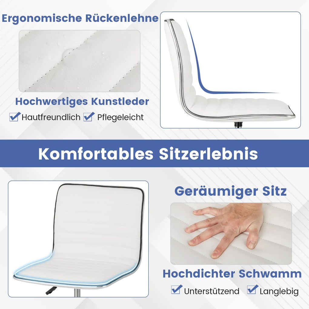 Costway Ergonomická kancelářská židle bez područek, polstrovaná otočná židle