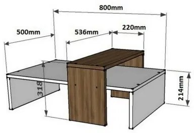 Konferenční stolek Glow White and Walnut