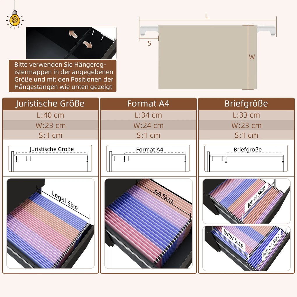 Vinsetto pojízdná skříň na podstavci černá se 2 uzamykatelnými zásuvkami na kolečkách z oceli 37x43,5x67,5cm pro kancelář a domácí kancelář | Aosom.de
