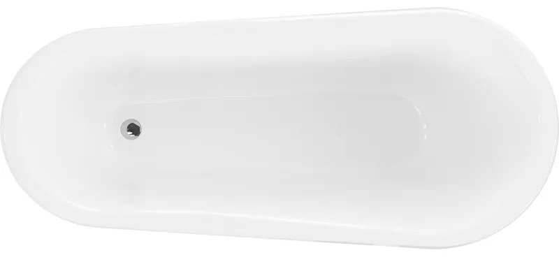 Mexen Retro volně stojící vana 170 x 75 cm, Bílá/Černá, Chromované nožky - 53251707575-00