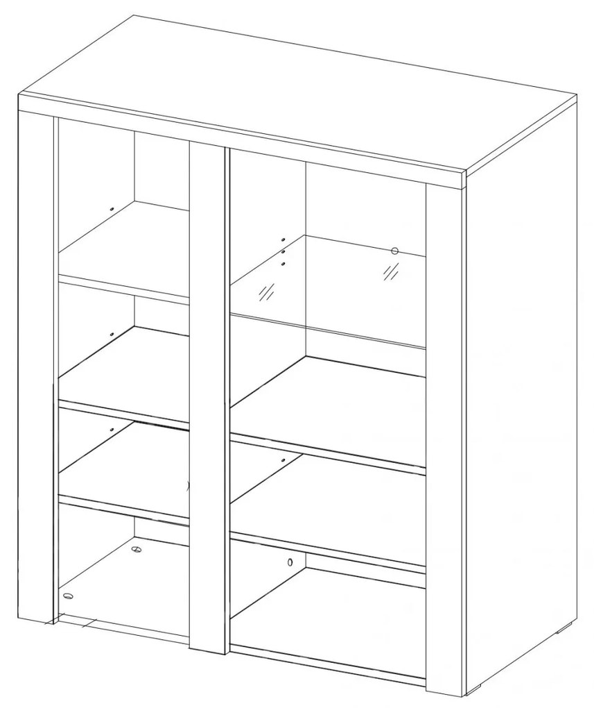 Komoda LARONA 44 Helvetia 100/145/37 Barevné provedení: ořech satin/touchwood