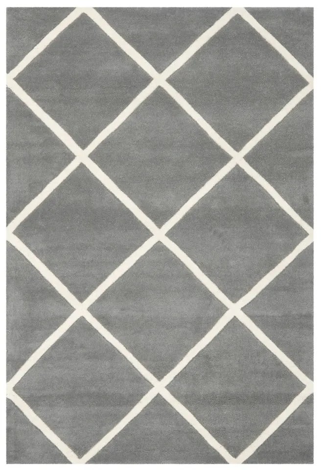 Vlněný koberec Safavieh Eliza, 121 x 182 cm, šedý