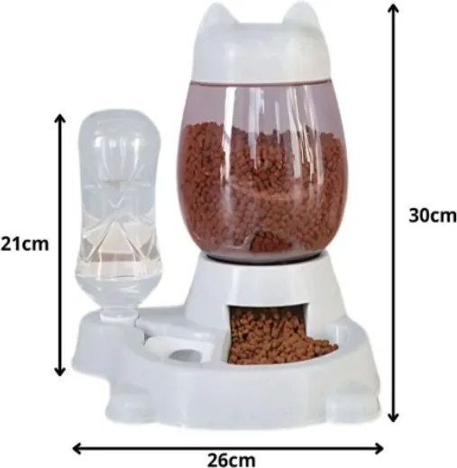 Dávkovač granulí a vody pro kočky 2v1