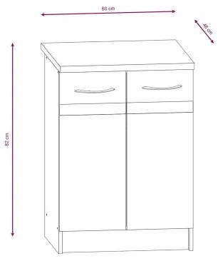 Kuchyňská linka VALERIA 240 cm dub sonoma/hnědá