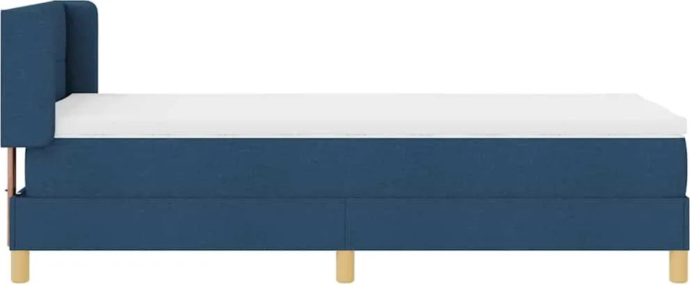 Postel s boxspringem s čelo Modrá 190 x 90 cm textil 3341271